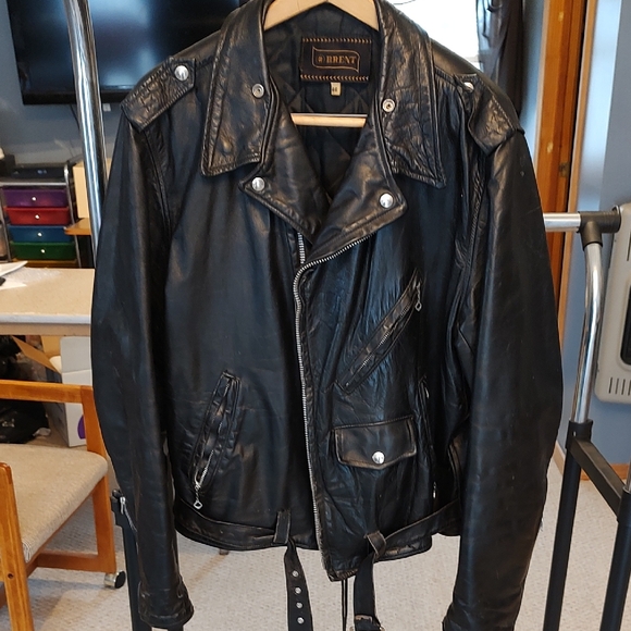 Brent | Jackets & Coats | Vintage Leather Motorcycle Jacket | Poshmark
